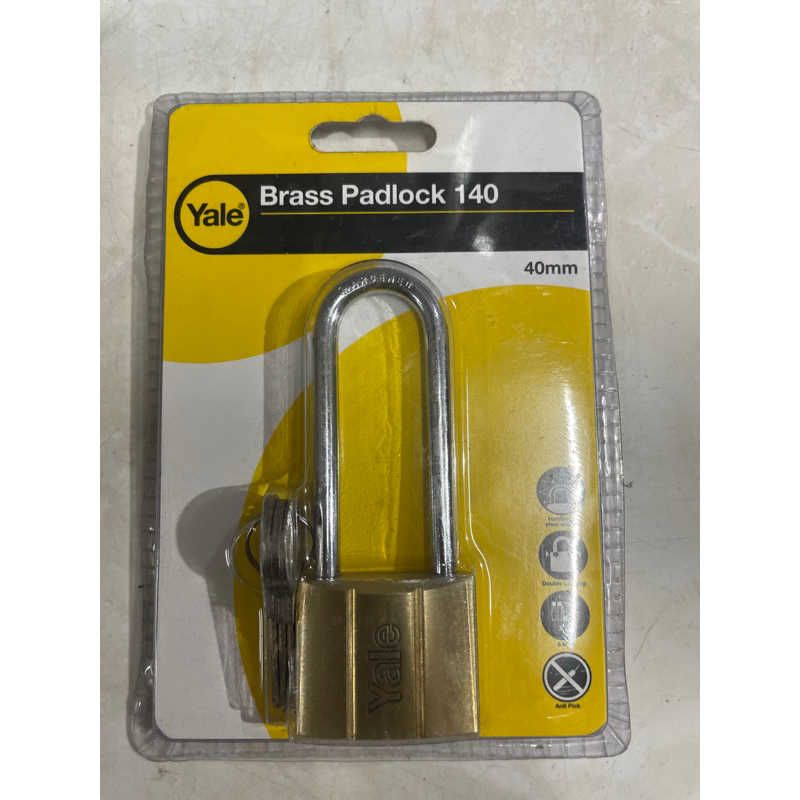 YALE BRASS PAD LOCK LONG SHACKLE 40mm | Shopee Singapore