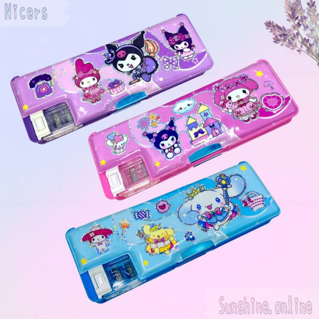 LY-9553 Sanrio Plastic Pencil Box W/sharpener Double Sided Magnetic ...