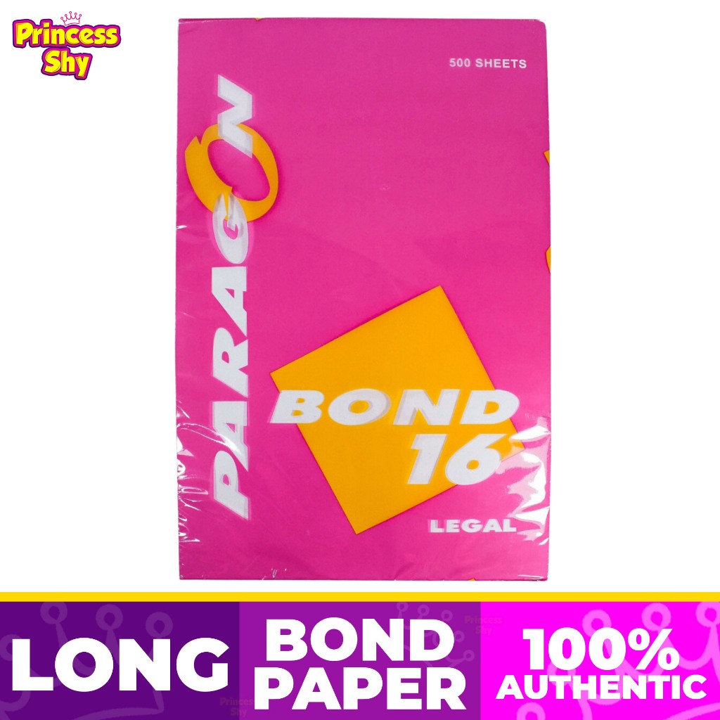 Paragon Long Legal Size Bond Paper Substance 16 56 GSM 500pcs | Shopee ...