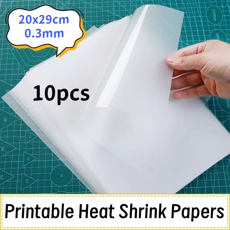 10 Sheets Heat Shrink Papers/29*20CM Half Transparent Shrink Plastic ...