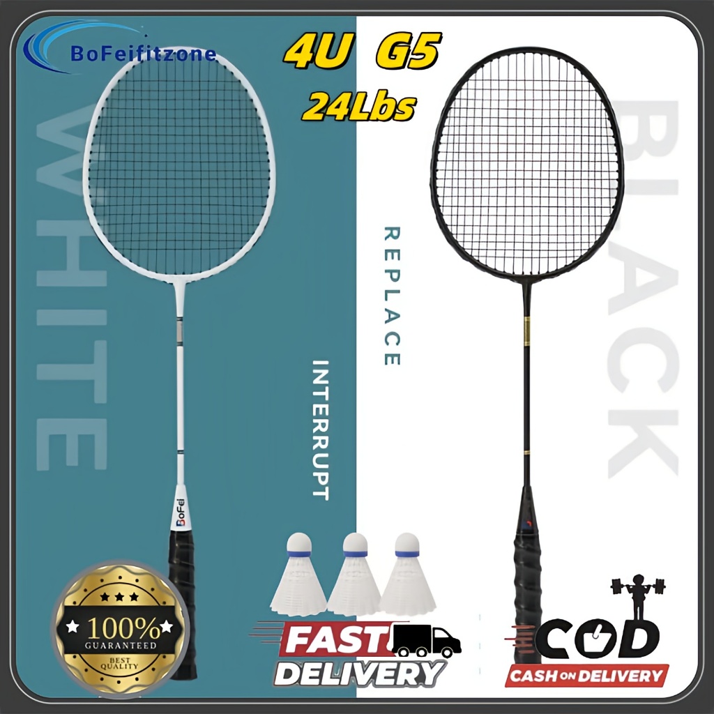 BoFei 4U G5 24lbs Badminton Racket 100% Full Carbon Single Professional ...