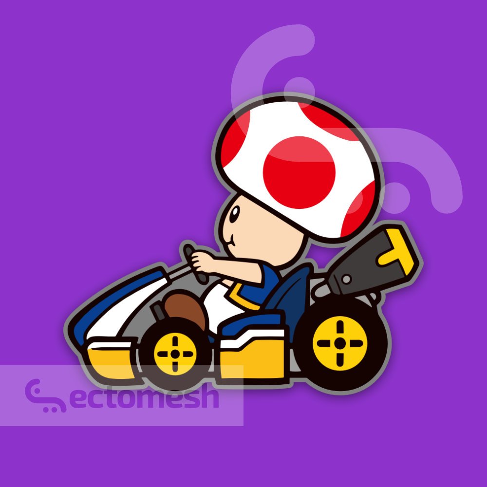 Mario Kart Toad - Vinyl Waterproof Sticker by EctoMesh | Shopee Singapore