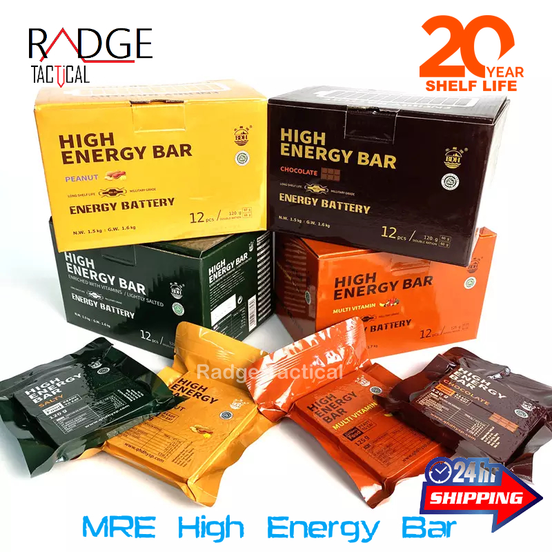 BOXED MRE High Energy Bar Biscuit 20 Years Shelf Life Emergency Food Rations Emergency Survival ...