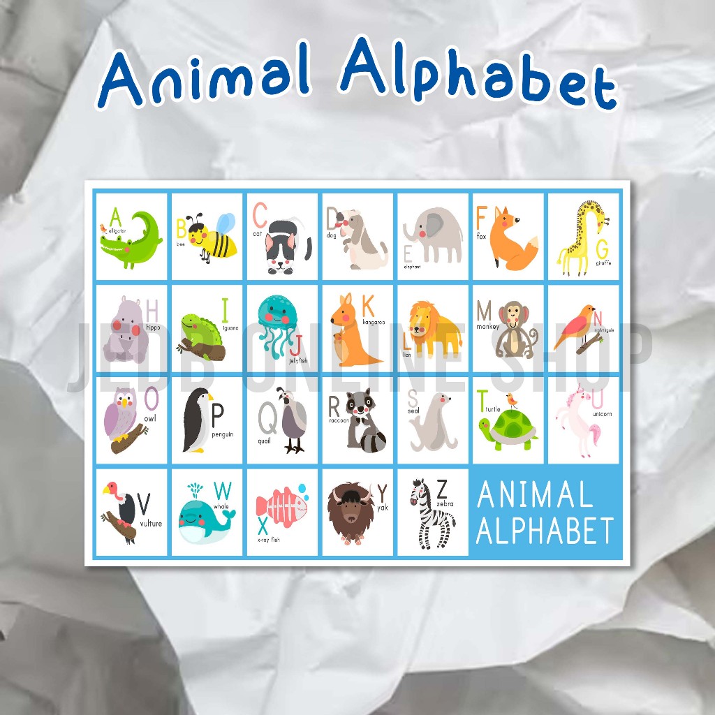 Alphabet Animal Chart A4 size Laminated | Shopee Singapore