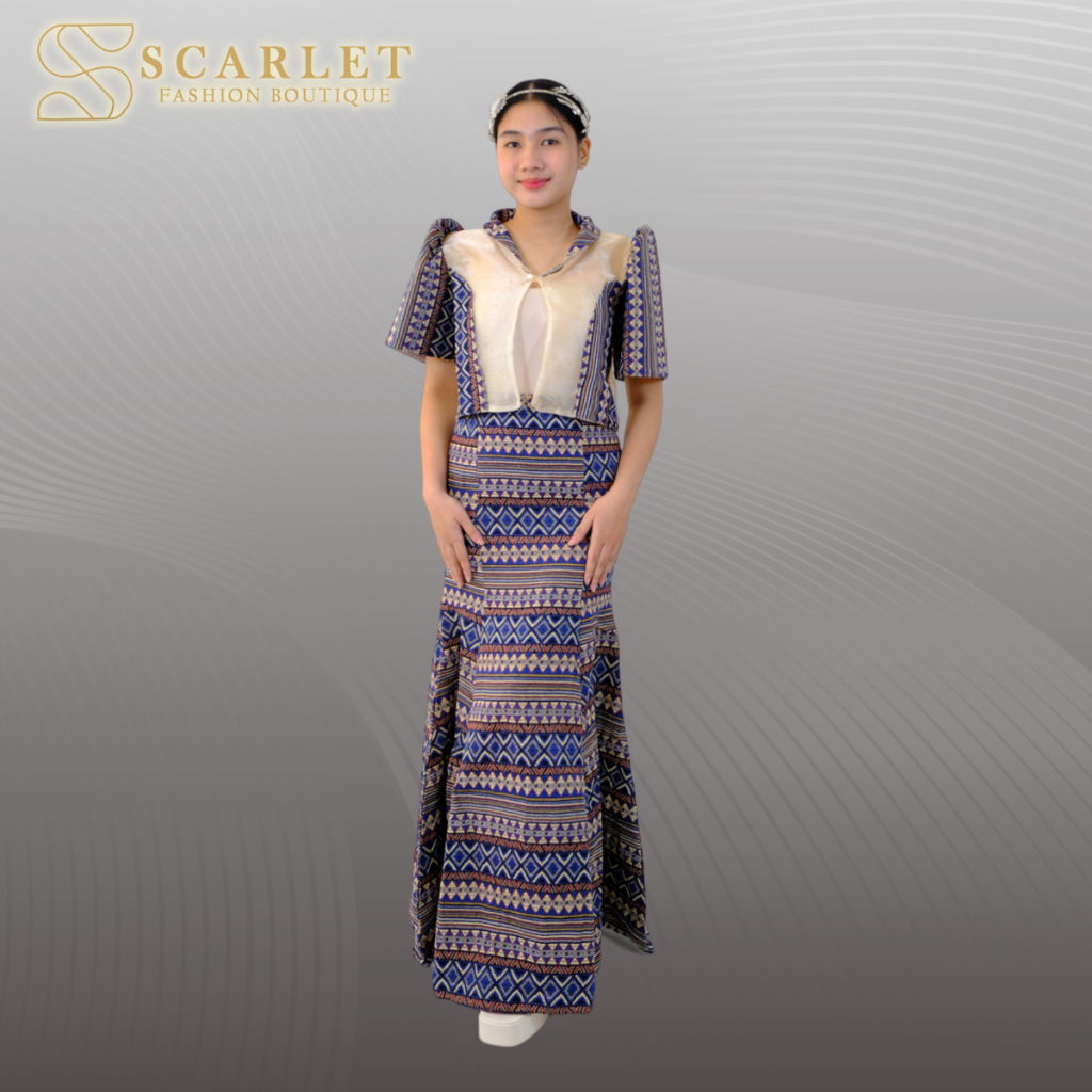 Modern Filipiniana dress blouse & skirt inabel fabric modern ...