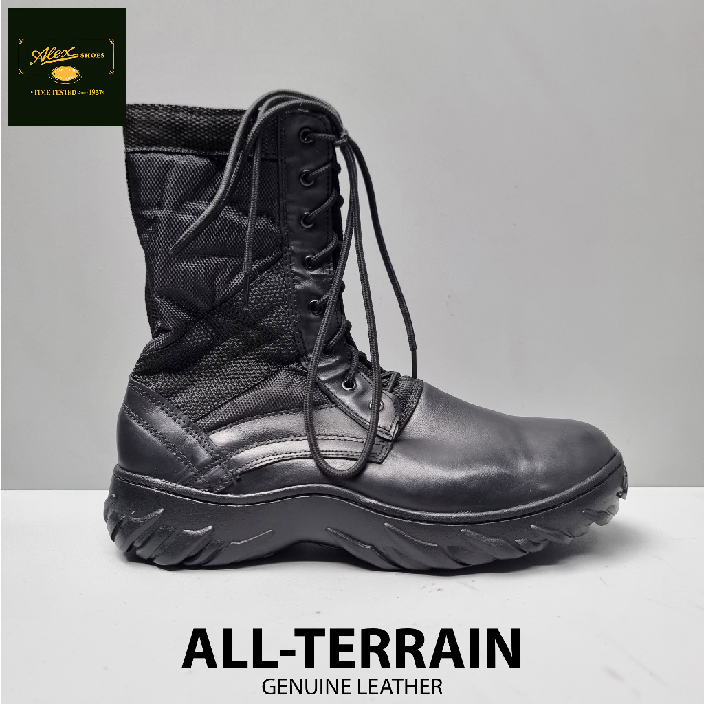 ALEX SHOES MEN'S COMMANDO ALL-TERRAIN TACTICAL TROPICAL BLACK LEATHER ...