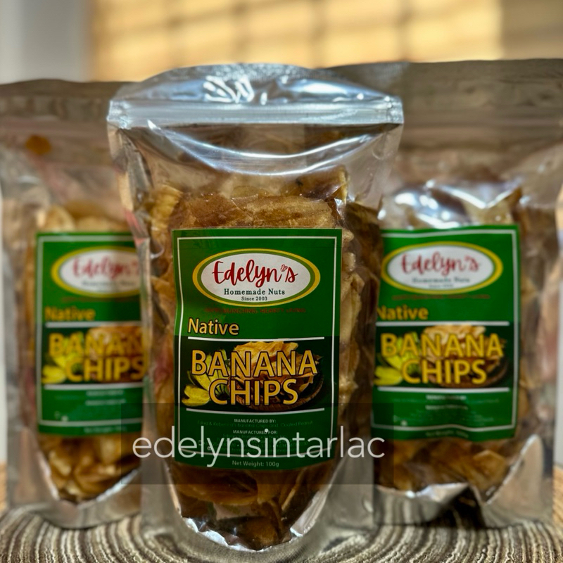 BANANA CHIPS - Edelyn’s Native Banana Chips 100g in Pouch | Shopee ...
