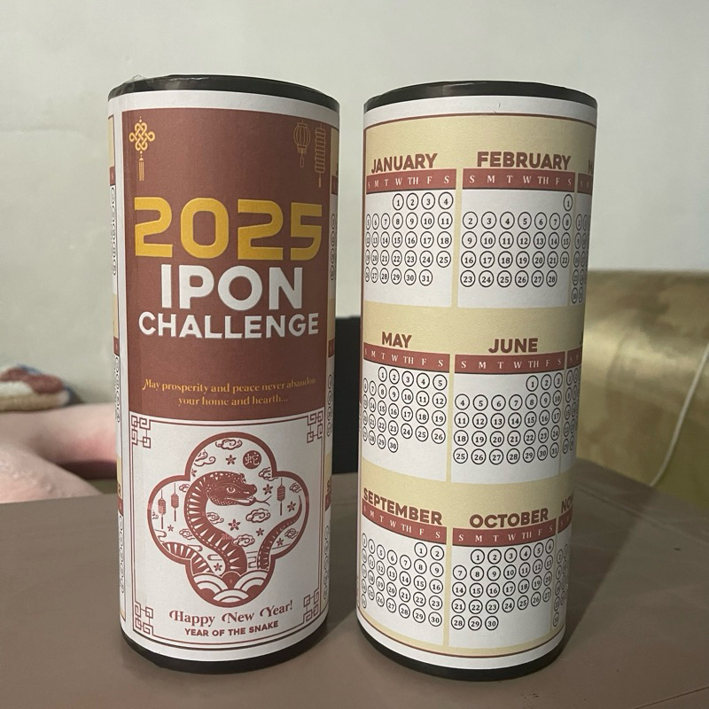 2025 Year of the Snake Ipon Challenge Alkansiya Coinbank with Calendar ...