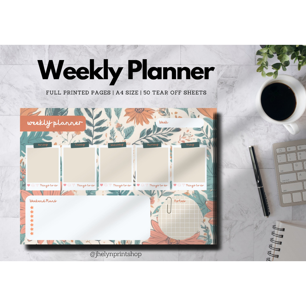 Weekly Planner 2025 | Notepad | Weekly Schedule | A4 size | 50pages ...