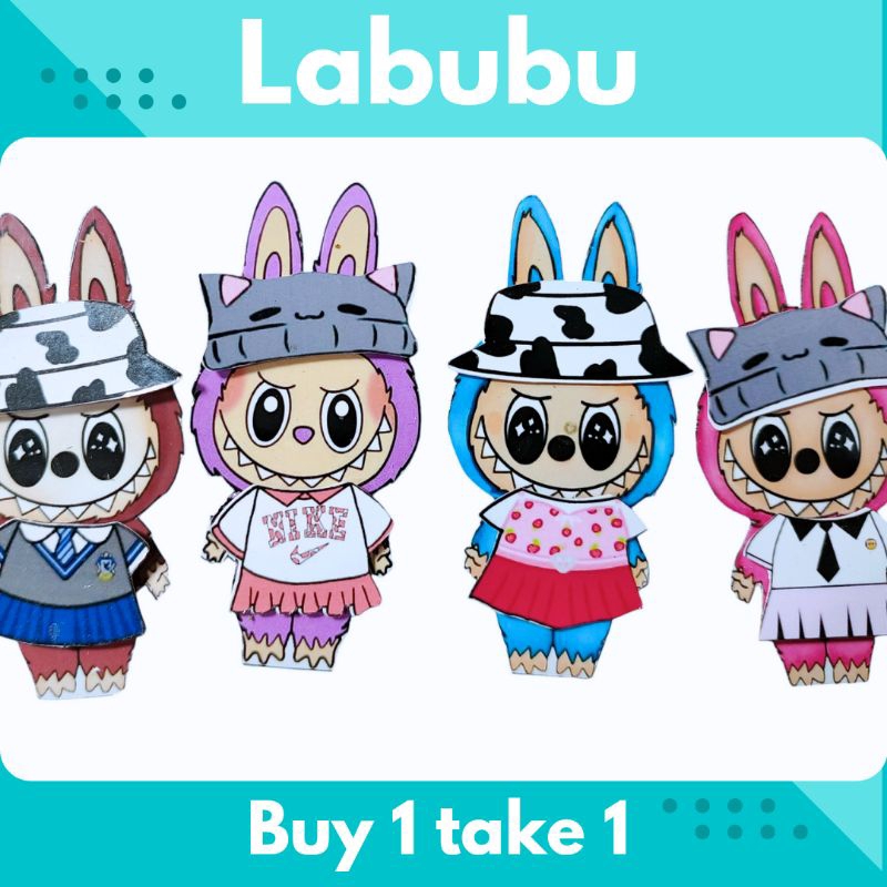 Labubu Paper Doll Laminated with Velcro | Shopee Singapore
