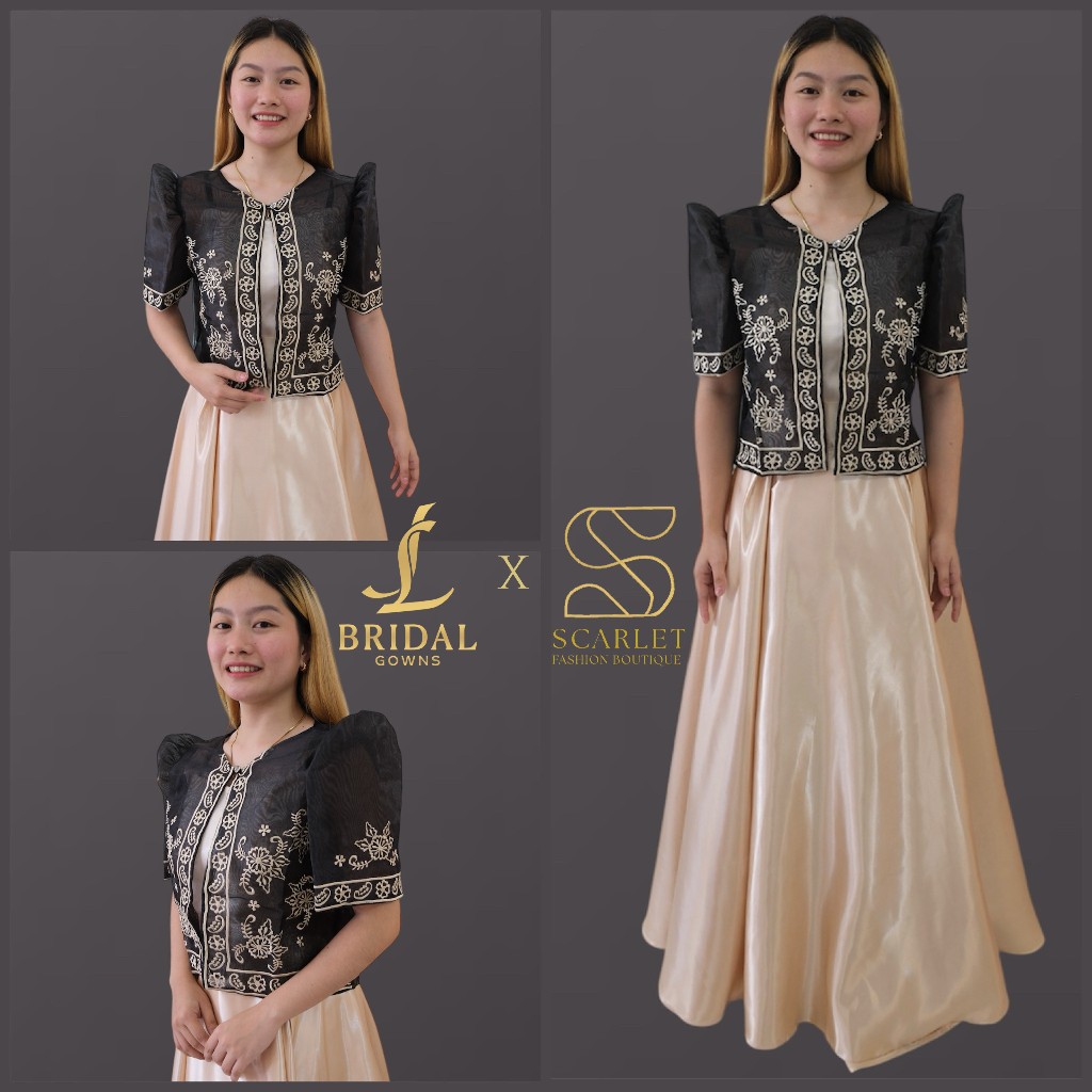 Modern filipiniana Bolero Top with Mestiza Sleeves for Women ...