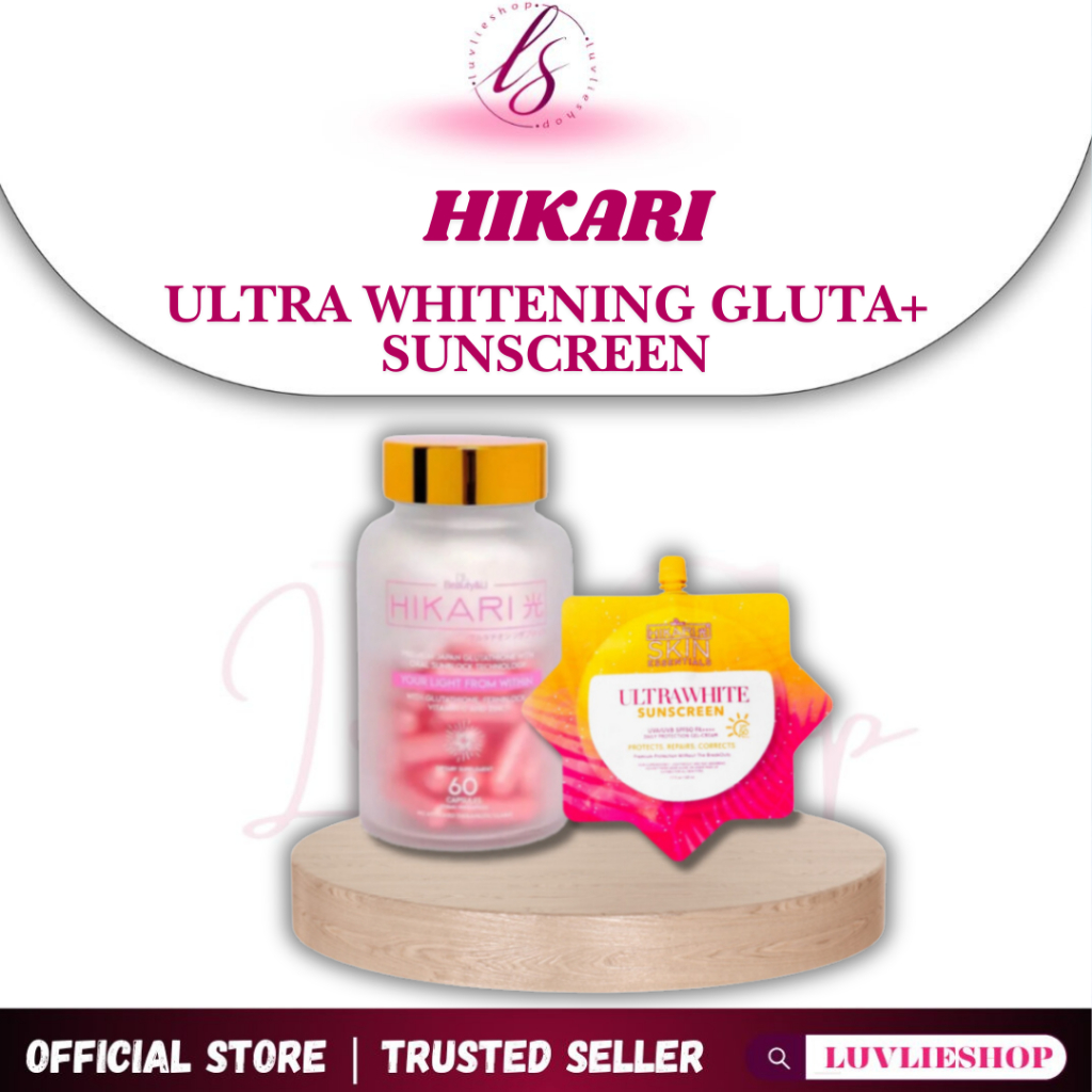 HIKARI ULTRA WHITENING GLUTATHIONE ULTRA WHITE SUNSCREEN FLAWLESS GLASS ...