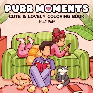 Kuki Puff Purr Moments Cute and Lovely Coloring Book Cozy Hobby ...