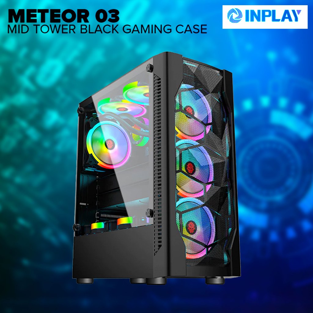 RYOMISE_InPlay Meteor 03 Mid Tower Gaming Case PC CASE Desktop Computer ...