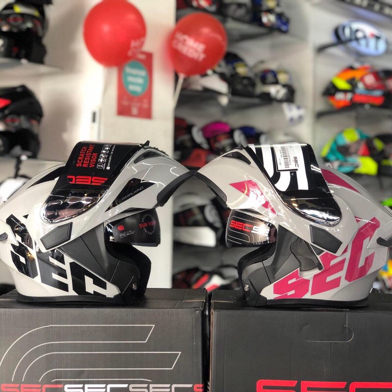 SEC WHIRLWIND MODULAR DUAL VISOR HELMET | Shopee Singapore