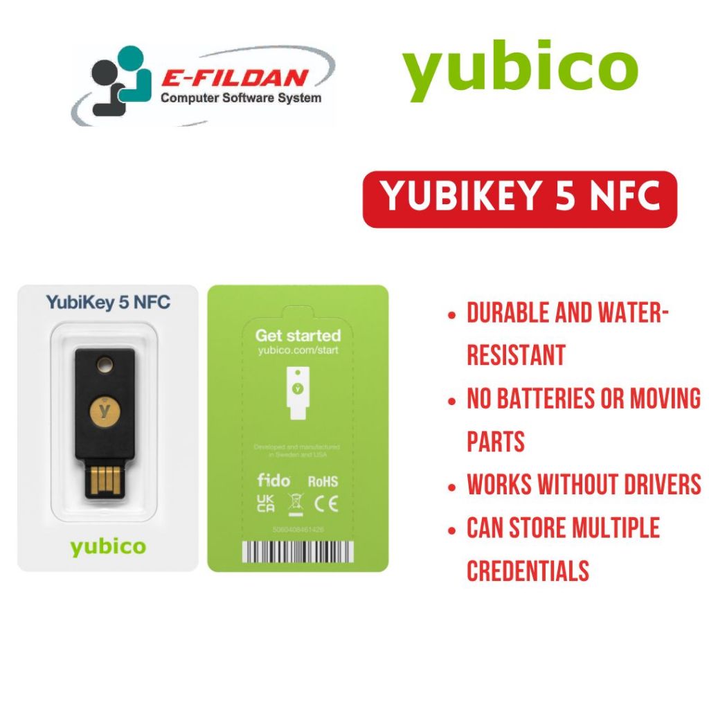 YubiKey 5 NFC Yubico USB-A CONNECTOR Multi-Protocol Support | Shopee ...