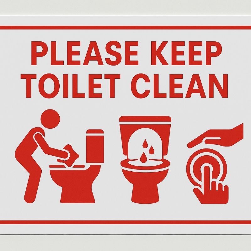 PLEASE KEEP TOILET CLEAN Sign - Laminated A4 Sintra Board Restroom ...