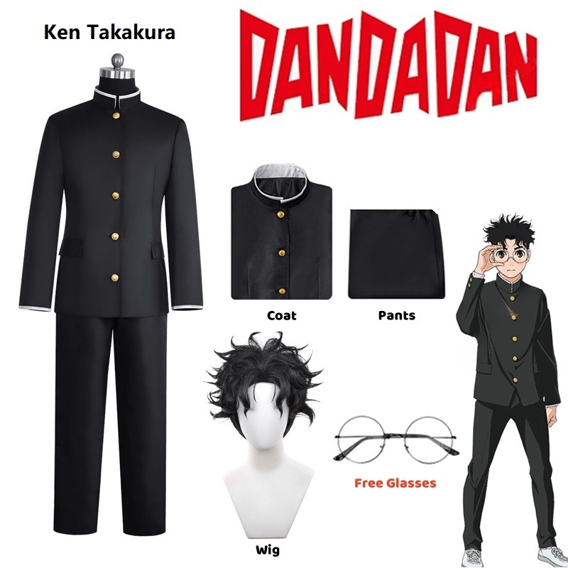 Anime Dandadan Ken Takakura Cosplay Costume Wig Okarun School Uniform ...