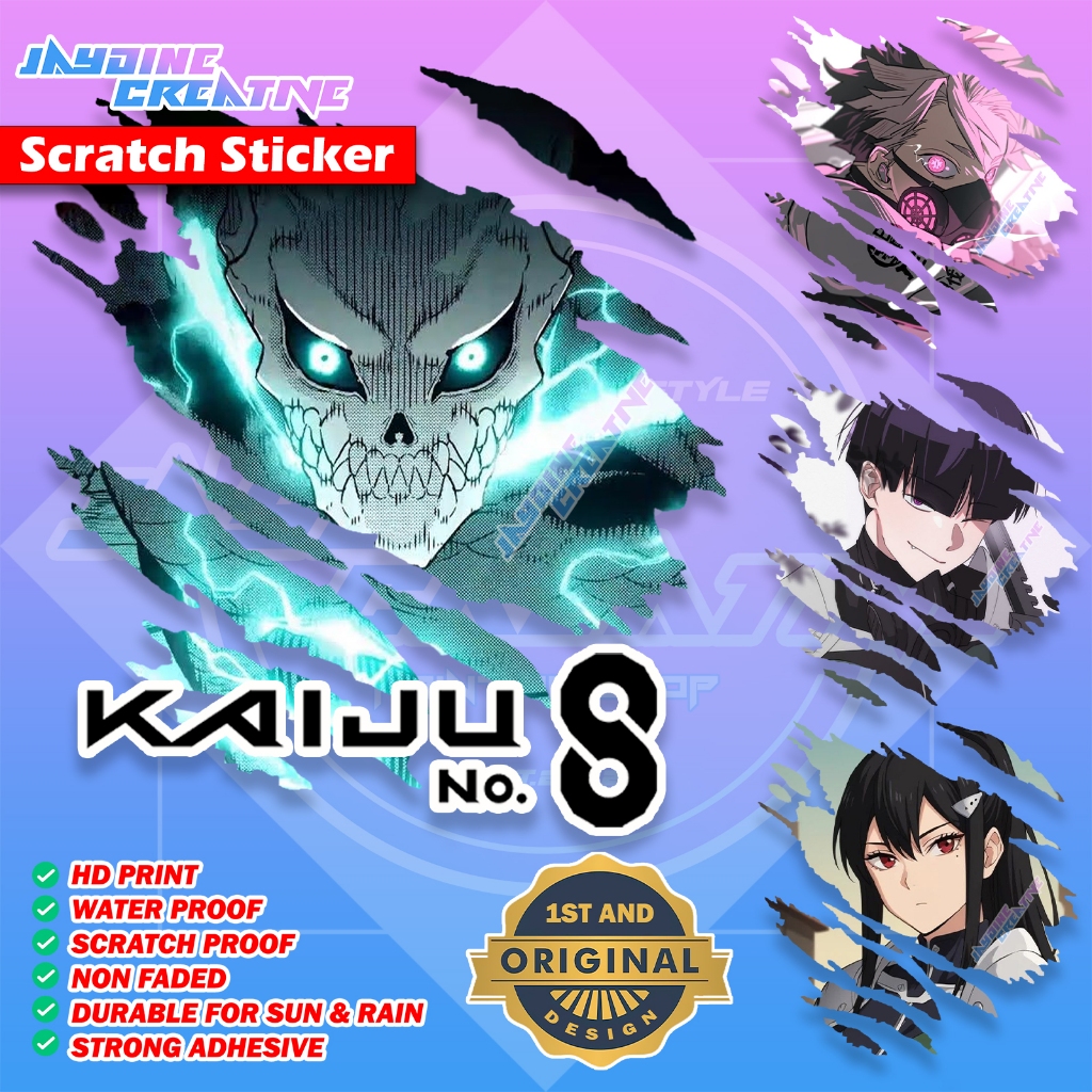 Kaiju no. 8 - Anime Scratch Design Sticker, Indoor Outdoor Vinyl ...