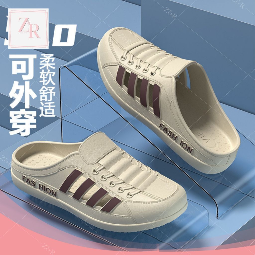 Z&R Store Casual Summer Half Slippers Slip-on Sleek Rubber Material For ...