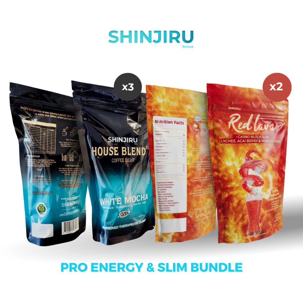Shinjiru Pro Energy & Slim Bundle | 3 House Blend Coffee + 2 Red Lava ...