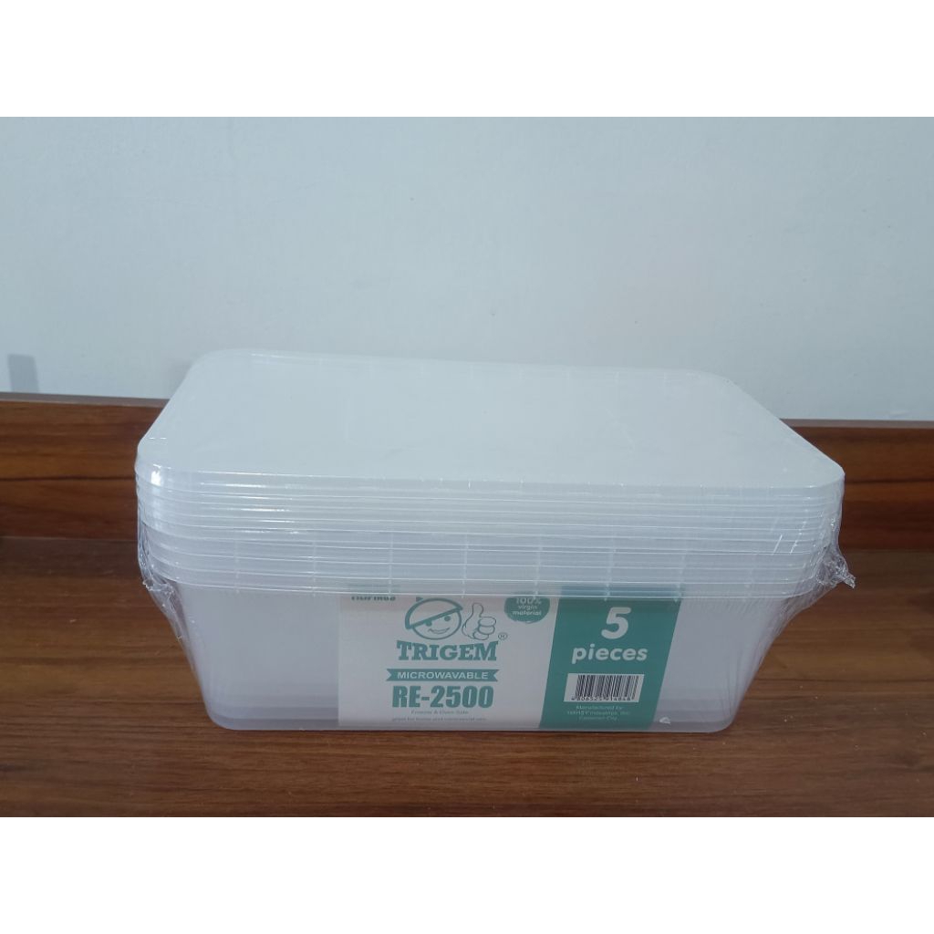 [5PCS] TRIGEM Microwavable Plastic Container- Freezer and Oven Safe ...