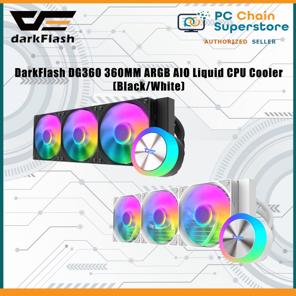 DarkFlash DG360 360MM ARGB AIO Liquid CPU Cooler - Luminous Copper ...