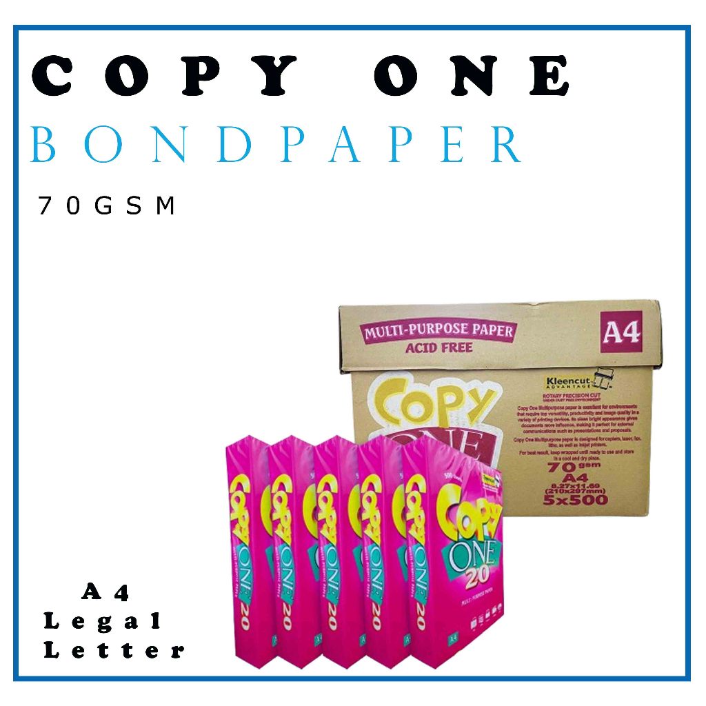 COPY ONE BOND PAPER 70GSM PER BOX | Shopee Singapore