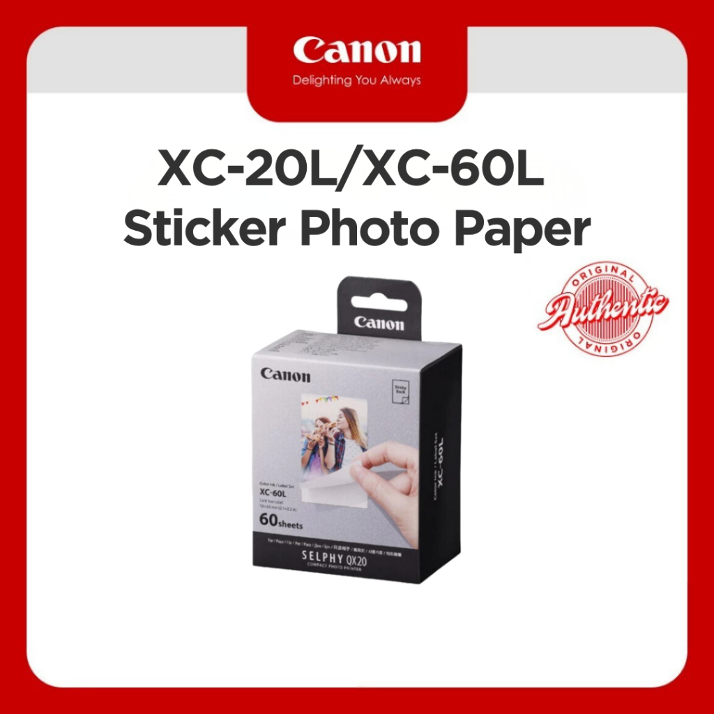 Canon Sticker Photo Paper XC-20L/XC-60L for SELPHY QX20 Photo Printer ...