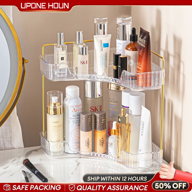 Corner Cosmetics Storage Rack Bathroom Counter Vanity Storage Rack ...