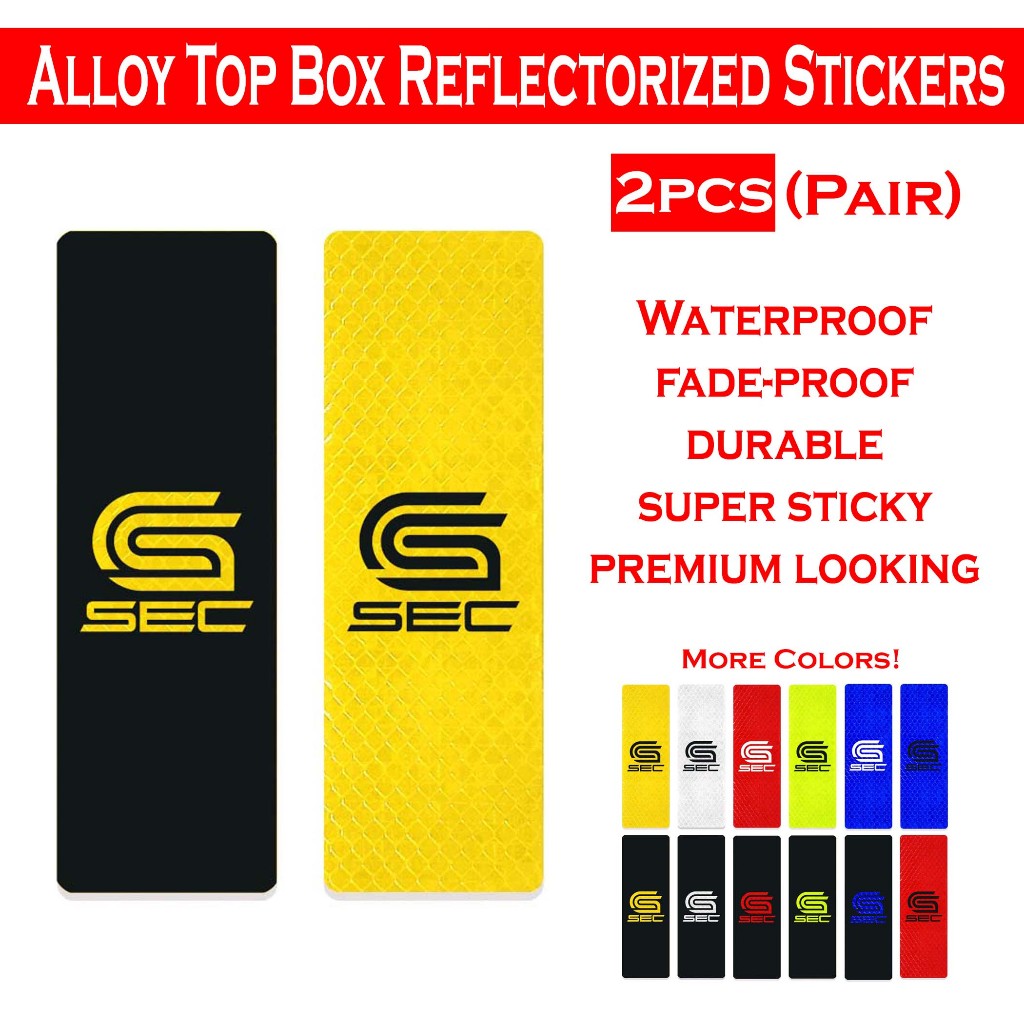 ALLOY TOP BOX REFLECTORIZED STICKERS SEC I (PAIR)NIGHT DRIVING SAFETY ...