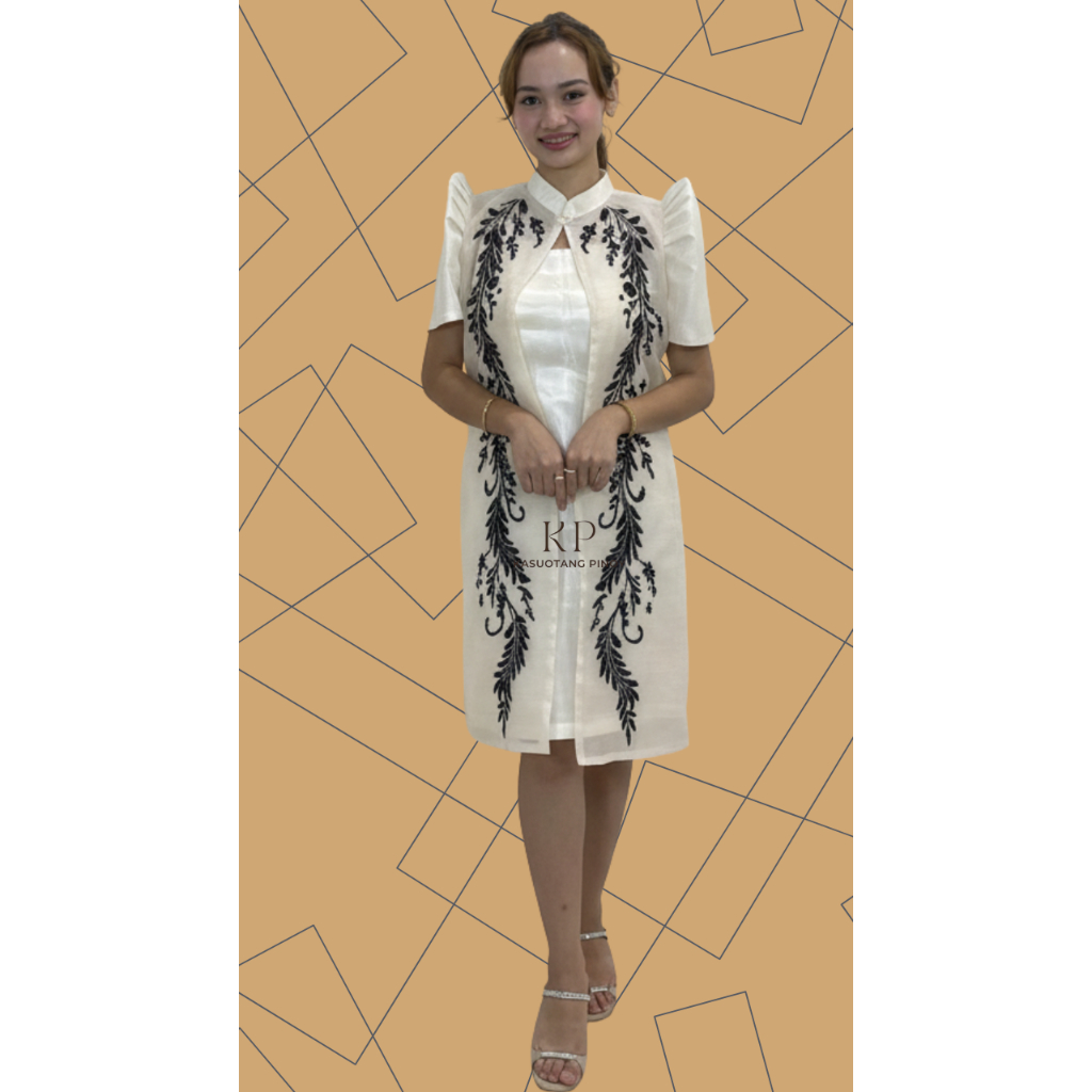 Kasuotang Pinoy-Modern Filipiniana Long Leaf Bolero | Shopee Singapore
