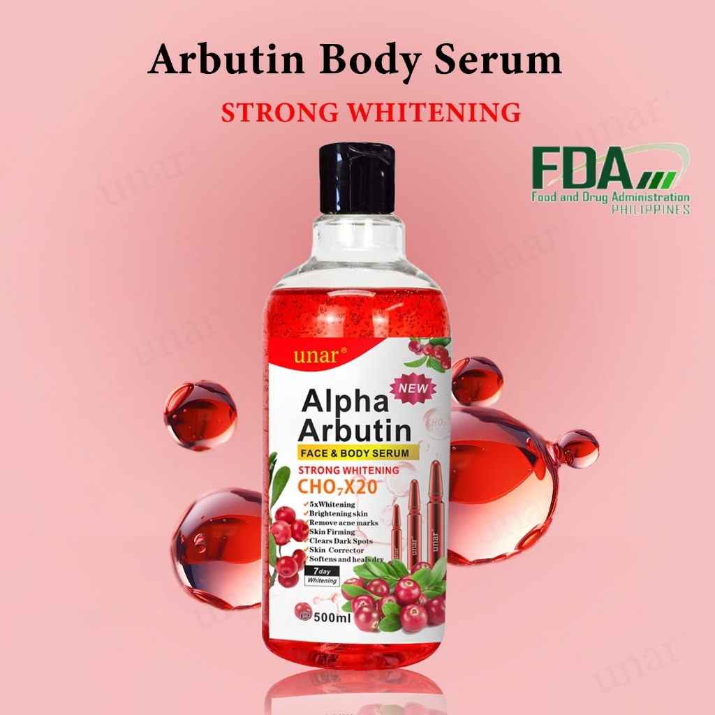 500ml Alpha Arbutin Body Serum AHA Body Serum Niacinamide Whitening ...