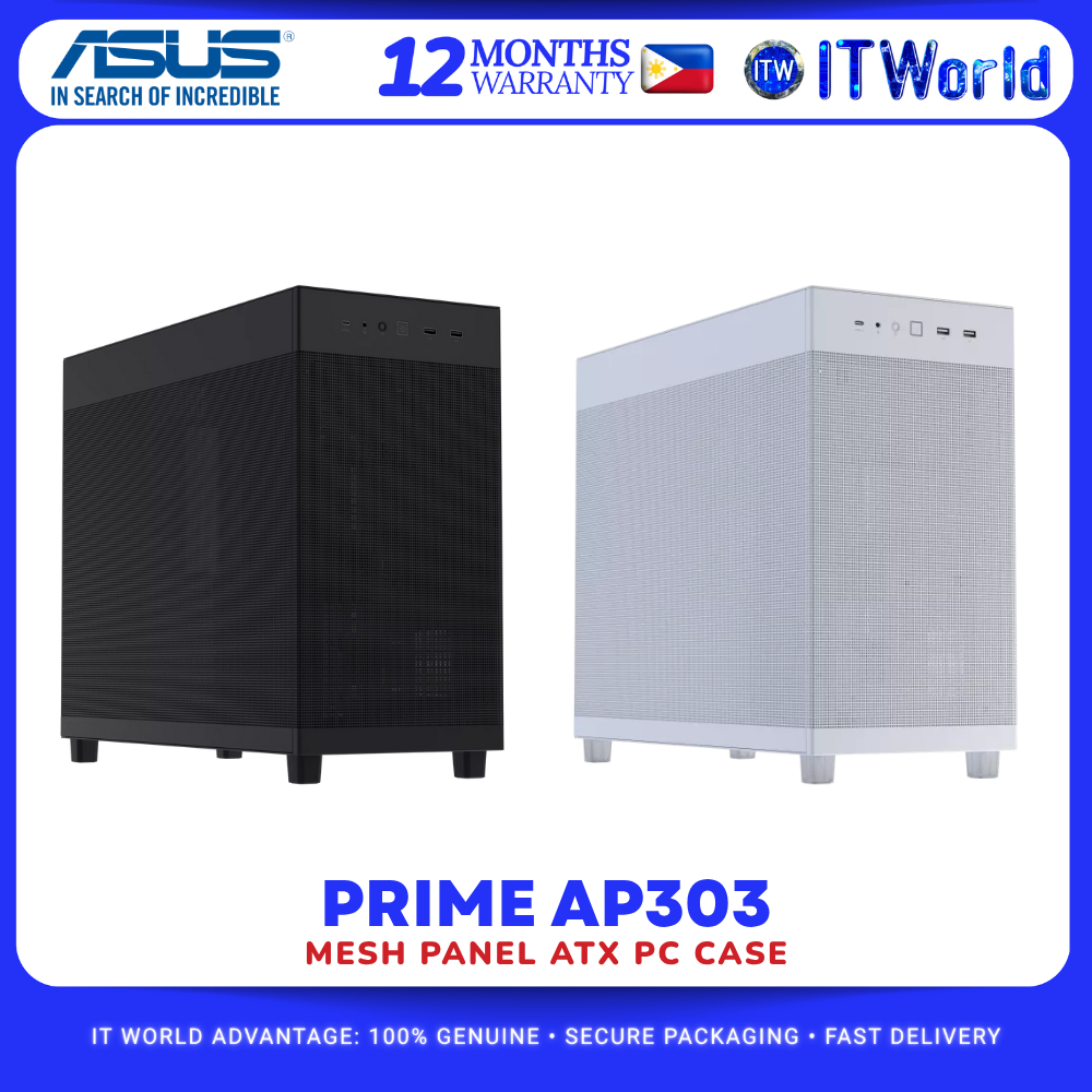 ASUS Prime AP303 Mesh Case ATX 44L USB-C RTX 50 Series Up to 360mm PC ...