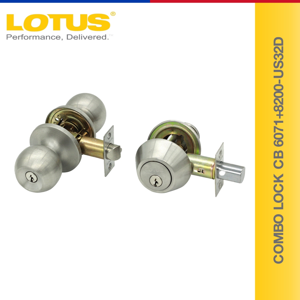 Lotus Tubular Knobset + Double Deadbolt Stainless Steel 6071+8200-US32D ...