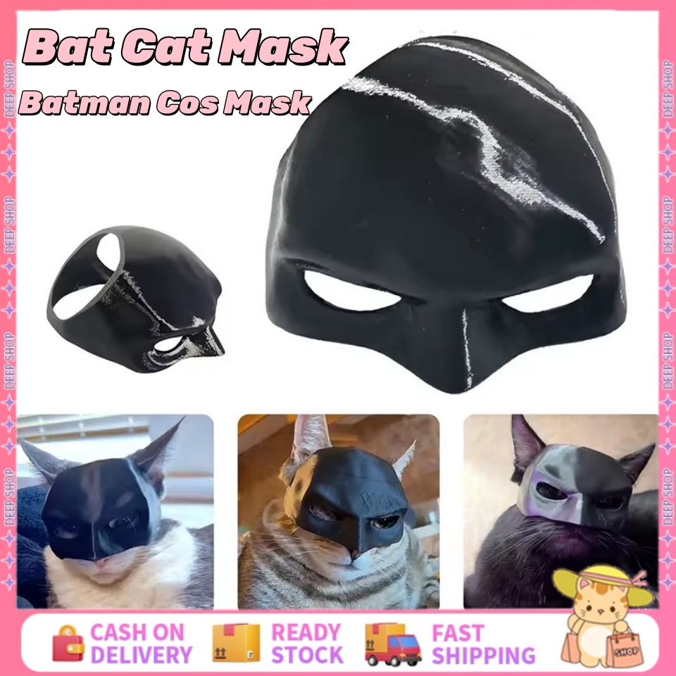 3D Printed Batman Cat Mask Pet Costume Superhero Theme Helmet for Cats ...