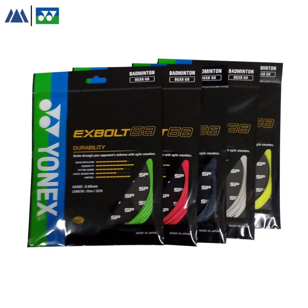 Yonex Exbolt 68 Badminton String (0.68mm, Power & Durability, Made in ...