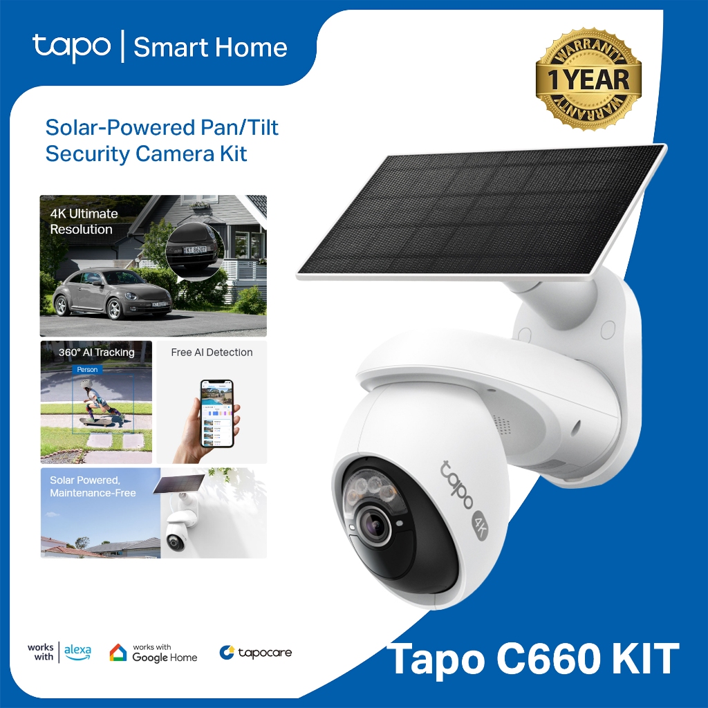 Tapo Official Store | TP-Link | C660 KIT | Solar-Powered | Pan/Tilt | Security Camera | Kit ...