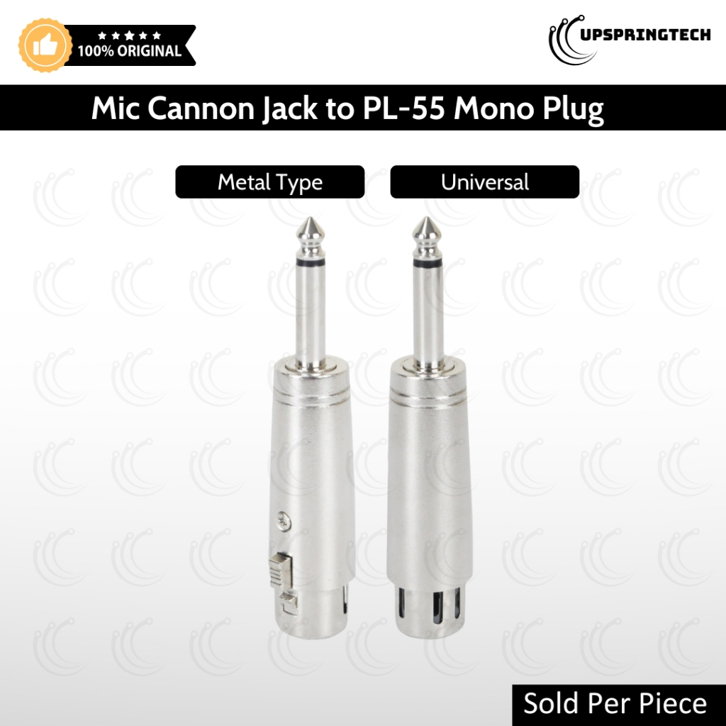 Microphone Cannon Jack to PL-55 Mono Plug (Metal) – XLR Female to 6.5mm ...