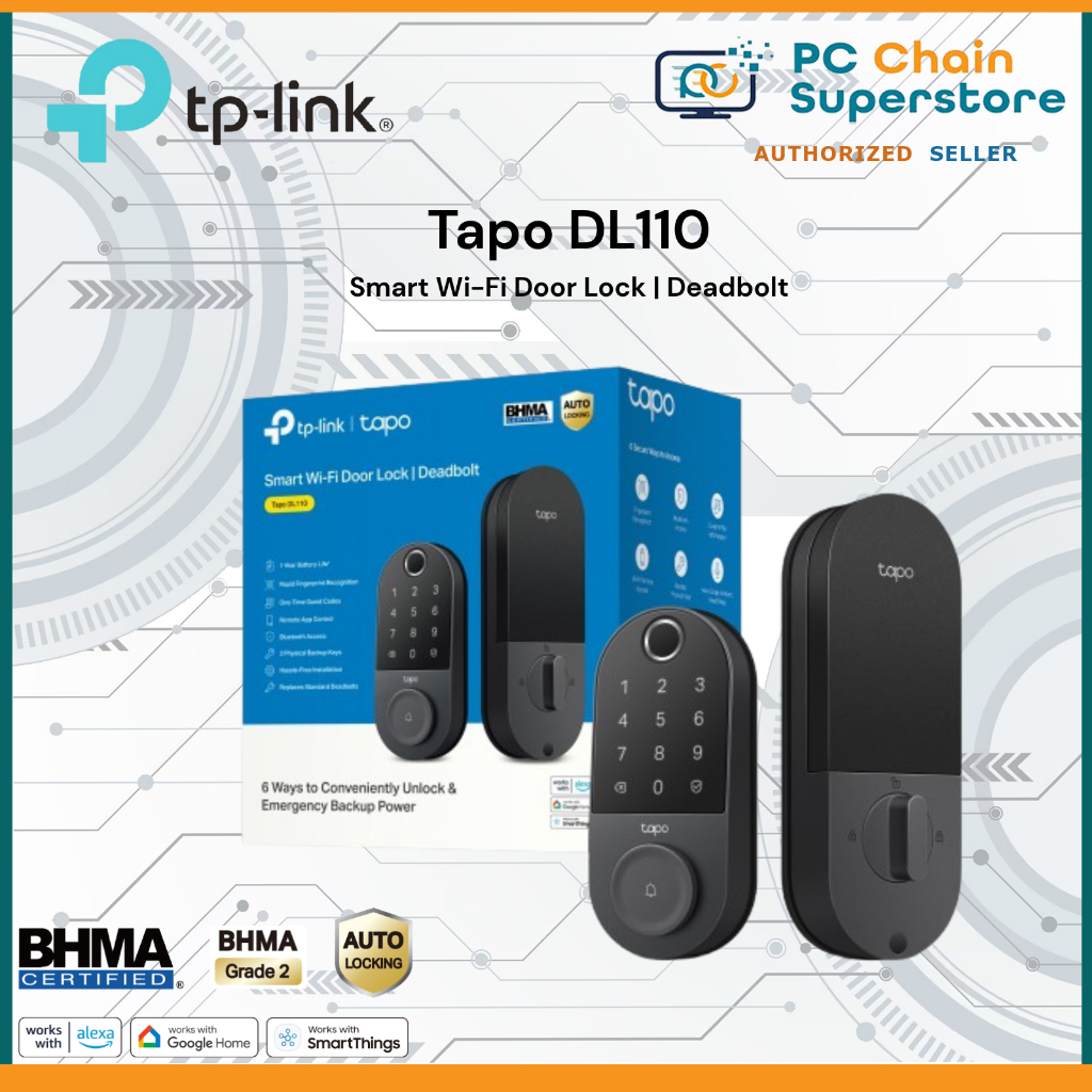 TP-Link Tapo DL110 Smart Wi-Fi Door Lock/Rapid Fingerprint Recognition ...