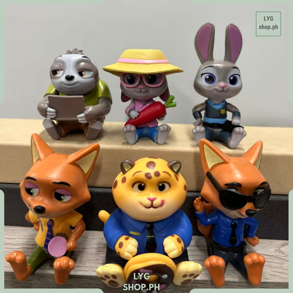 Disney Zootopia 6pcs Action Figure Set Judy Nick Flash Finnick Chief ...
