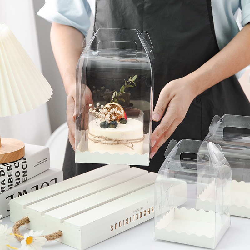 5pcs Acetate Gable Box Clear Cake Box for Small Cakes Pastries Desserts ...