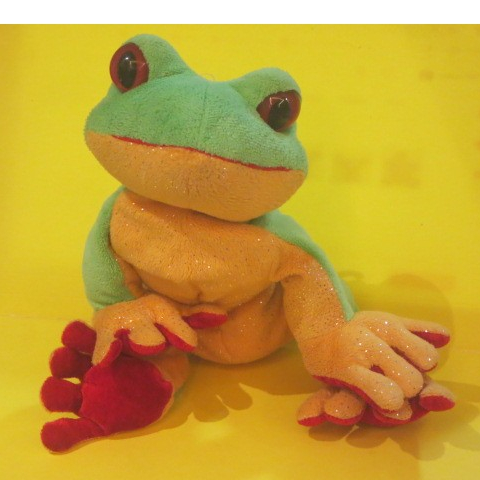Ganz Webkinz Tree Frog Stuffed Animal Plush Green and Yellow w/Red Eyes ...