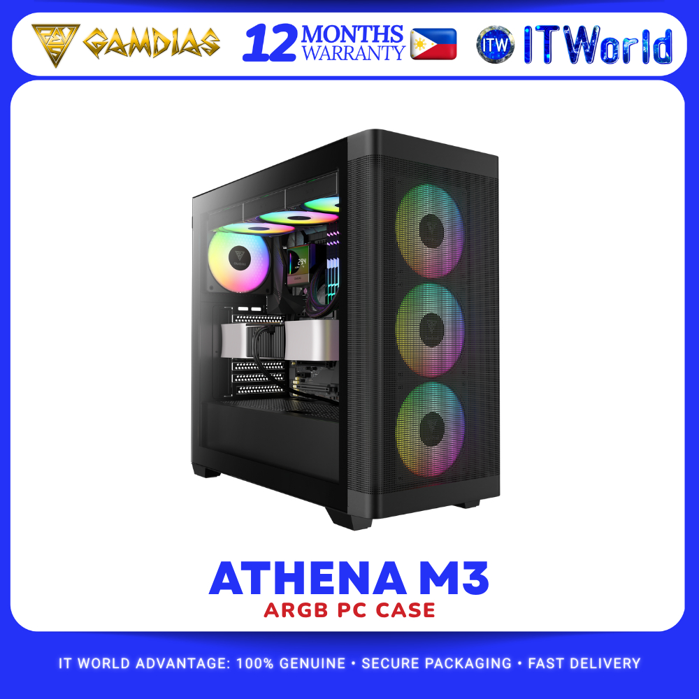 GAMDIAS ATHENA M3 Mid Tower ARGB PC Case EATX ATX Micro ATXMini ITX ...