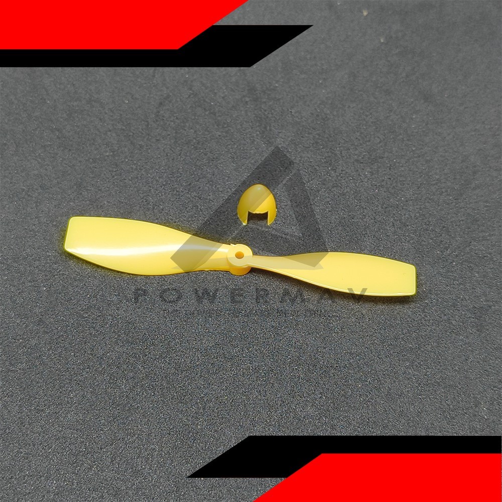 2 Leaf Fan Blade Propeller 75mm Yellow Plastic Mini Propeller DC Motor ...