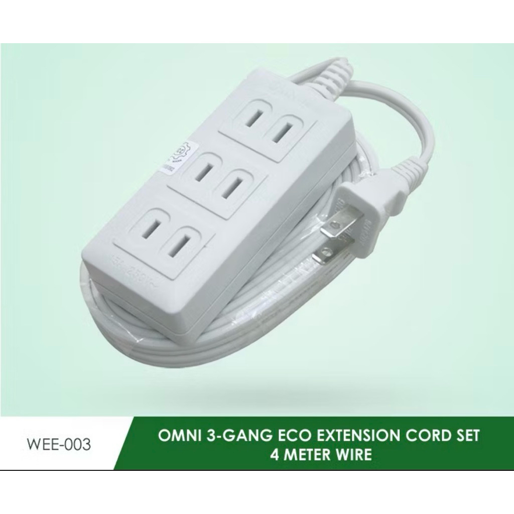 OMNI Extension Cord 3 Gang (4 Meters) | Shopee Singapore