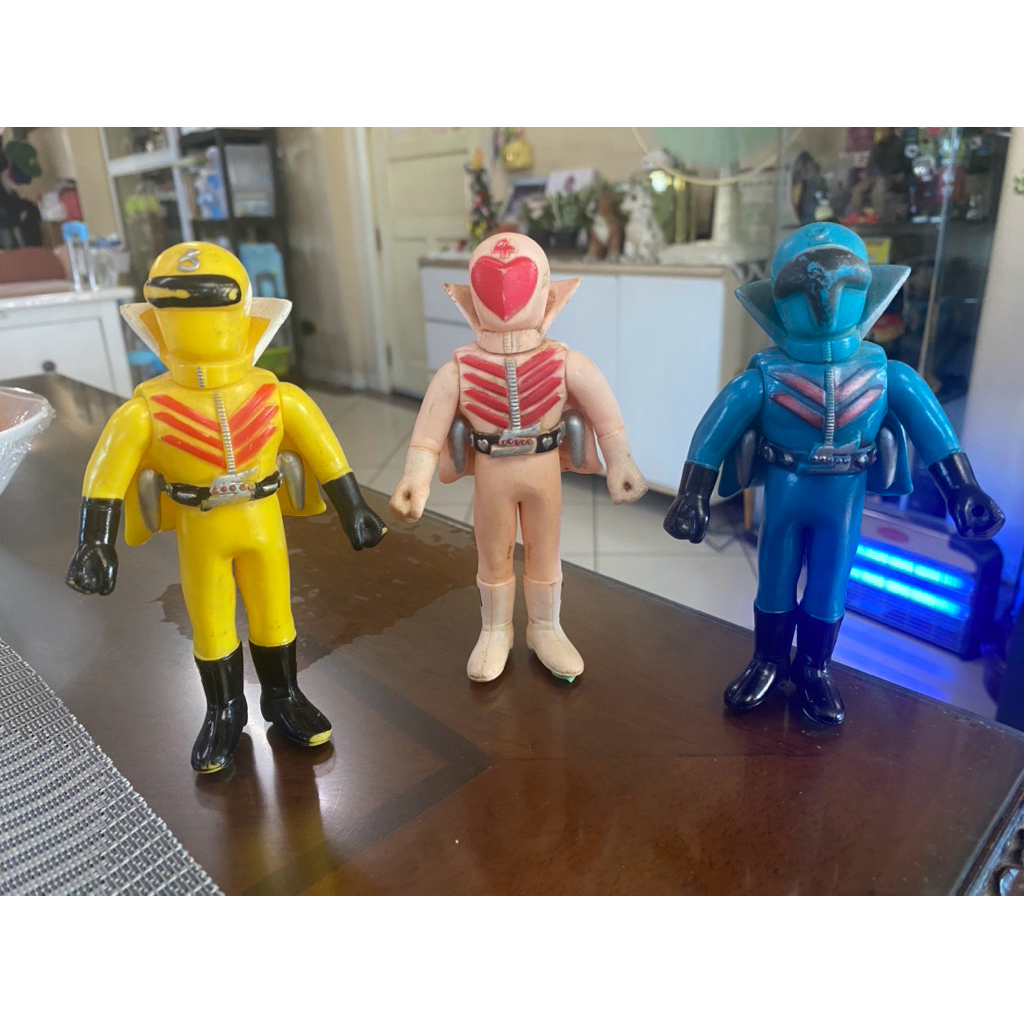 Popy Japan 1975 Sofubi Soft Vinyl Mini Size Sentai Gorenger Aorenger ...