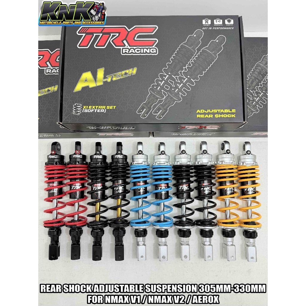 TRC REAR SHOCK ADJUSTABLE SUSPENSION FOR AEROX NMAX V1 NMAX V2 100% ...