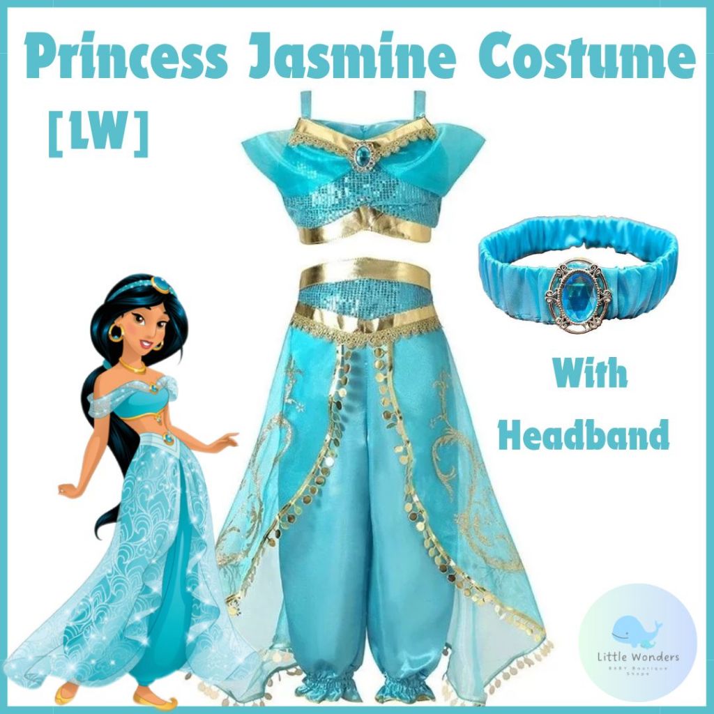 Fairy Tale Princess Jasmine Costume for Girl Disney Aladdin Lamp ...