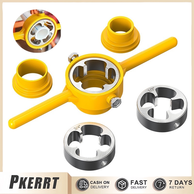 6PCS Plastic Pipe Thread Die Kit PVC Pipe Threader Plumbing Tool Kit ...